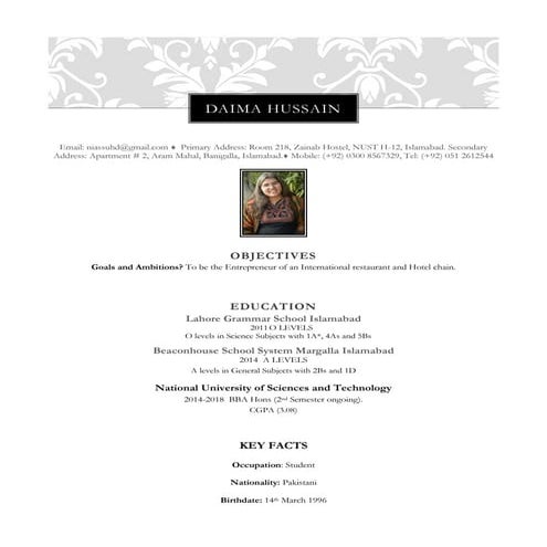 CV-Daima Hussain | PDF