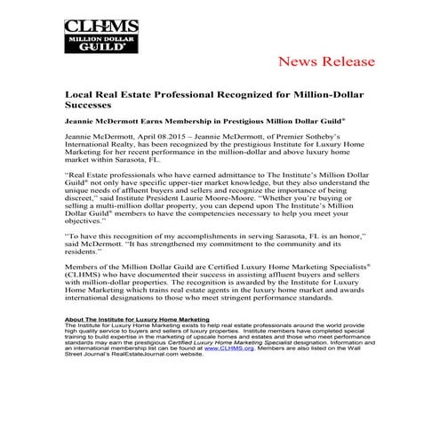 CLHMS Million Dollar Guild | DOC | Real Estate Buying and Selling ...