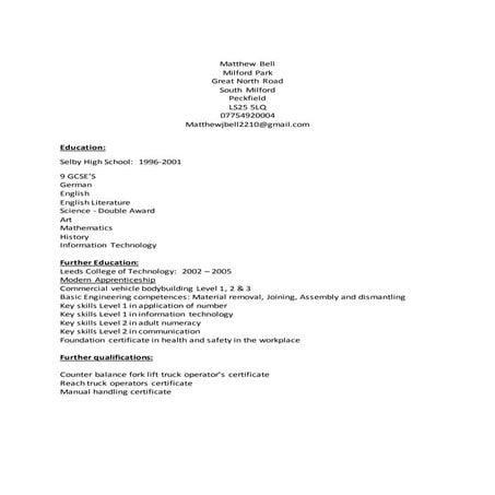 Matthew Bell cv | DOCX