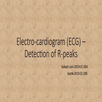 Ecg R Peak Detection Pdf Digital Audio Computer Software And Applications
