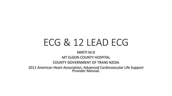 ECG INTRODUCTION LECTURE FOR MEDICAL SCHOOL | PPT