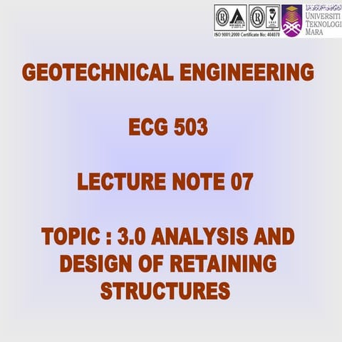 Geotechnical Engineering ECG 503 Lecture | PPT