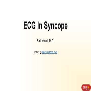 Ecg in syncope | PPTX