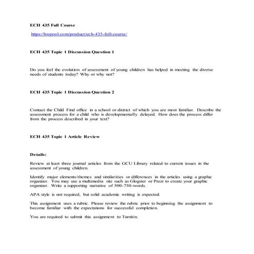 Ech 435 full course | DOCX