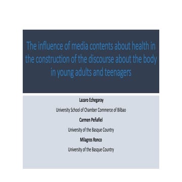 The influence of media contents about health in the construction of the ...