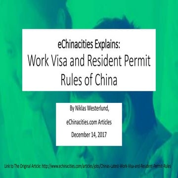 Work Visa and Resident Permit Rules of China | PPTX