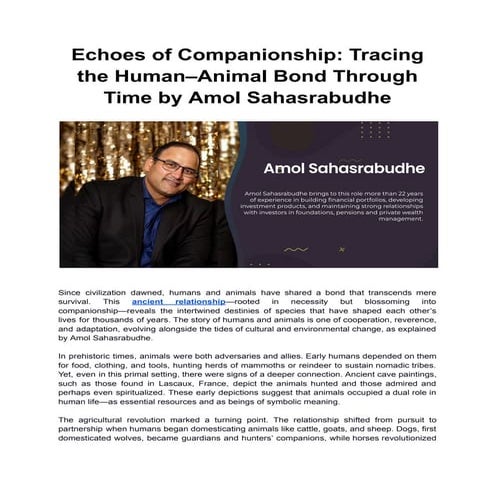 Echoes of Companionship_ Tracing the Human–Animal Bond Through Time by ...