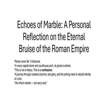 Echoes of Marble - A Personal Reflection on the Eternal Bruise of the ...