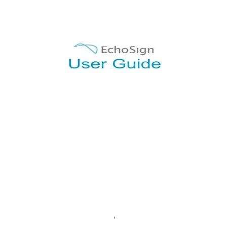 Echo Sign E-Signature User Guide - Sign in Seconds | PDF