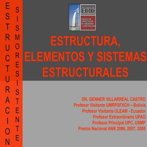 ESTRUCTURA, ELEMENTOS Y SISTEMAS ESTRUCTURALES | PDF