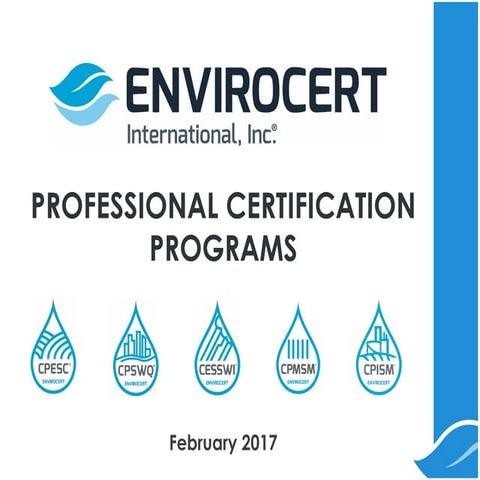 Envirocert Professional Certification Programs | PPT