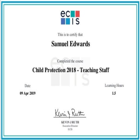 ECIS certificate in Child Protection 2018 | PDF