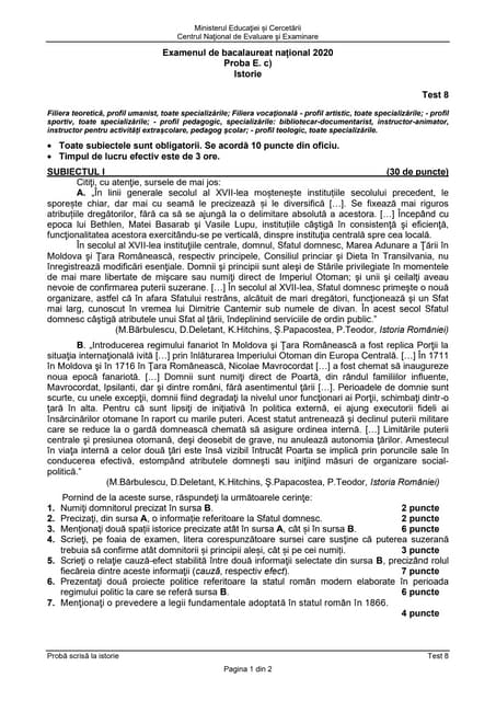 Test de evaluare sumativă | DOC