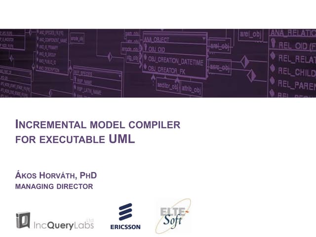 Incremental Model Compiler For Executable Uml Ppt