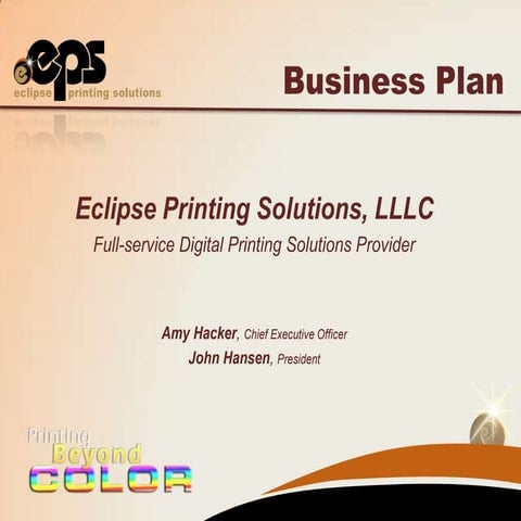 Eclipse Printing Business Plan | PPTX