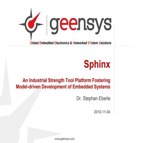 Sphinx: An Industrial Strength Tool Platform Fostering Model-driven ...