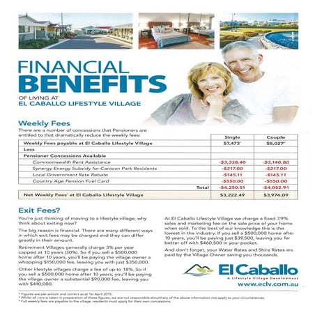 Financial Benefits of Living at El Caballo Lifestyle Village | PDF