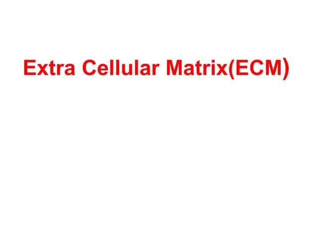 EXTRACELLULAR MATRIX AND ITS COMPONENTS | PPTX