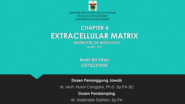EXTRACELLULAR MATRIX AND ITS COMPONENTS | PPTX