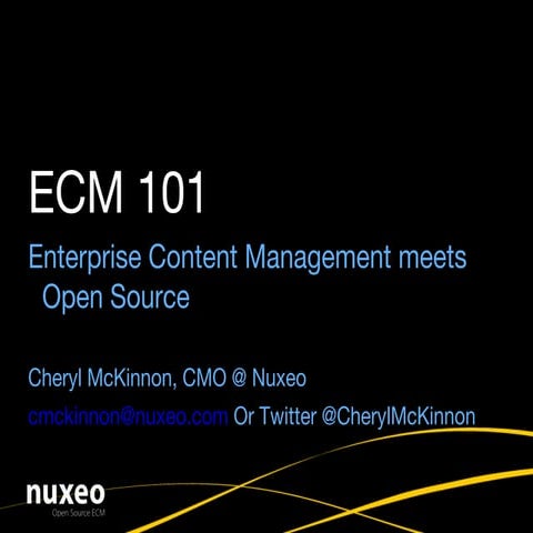 ECM 101: Enterprise Content Management Meets Open Source | ODP