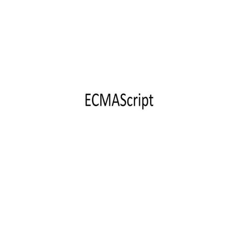 Ecma Script Ppt