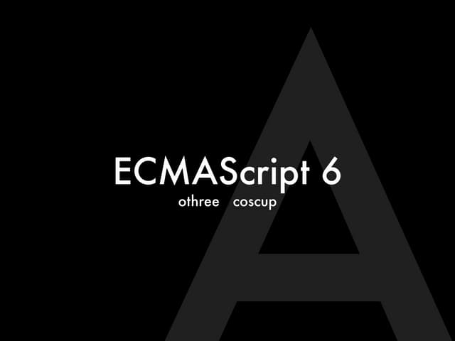 ECMAScript 6 | PDF ECMAScript 6 | PDF