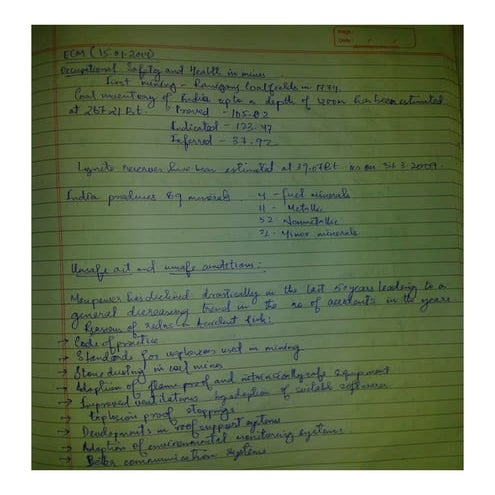 ECO FRIENDLY MINING full notes mid sem (1) | PDF