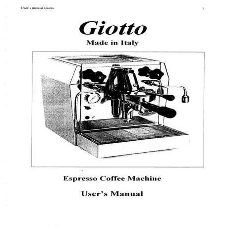 Ecm giotto user manual | PDF