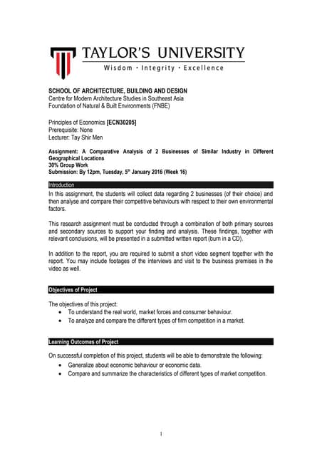 English Assignment 1 Brief Doc 8073