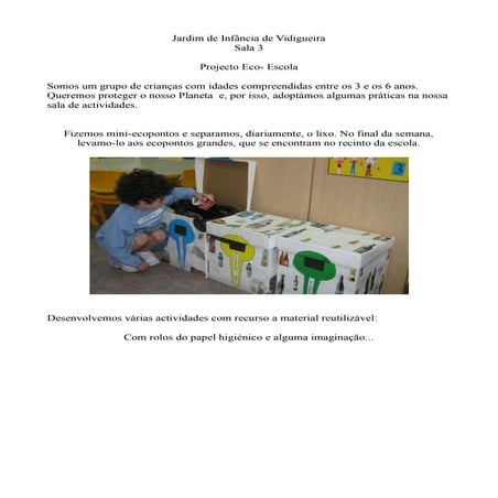 Eco escola pre escolar | PDF
