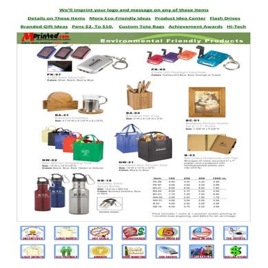 Eco-friendly Promotional Products | PDF
