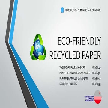 Eco friendly recycled paper | PPTX