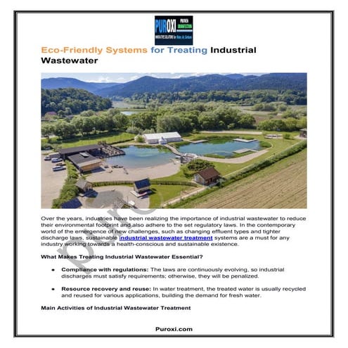 Eco-Friendly Systems for Treating Industrial Wastewater | PDF