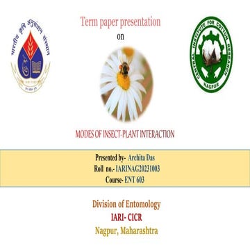 different Modes of Insect Plant Interaction | PPTX