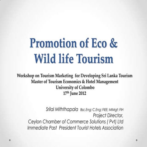 Eco and wild life tourism | PDF