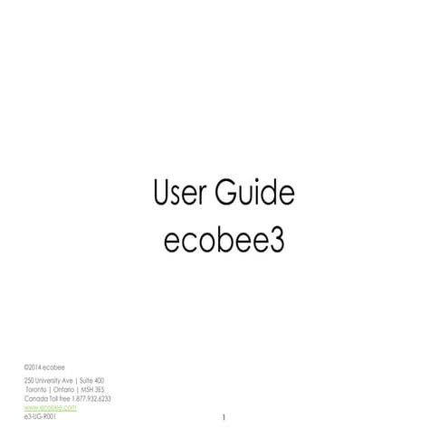 Ecobee3 User Guide | PPT