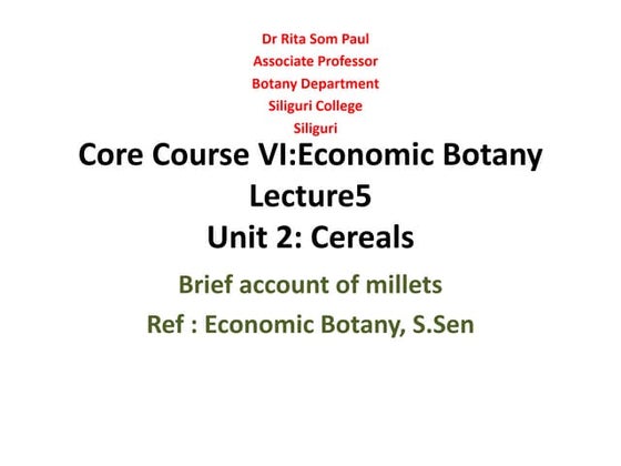 Economic Botany : Cereals : Wheat | PPTX | Gardening | Home & Garden