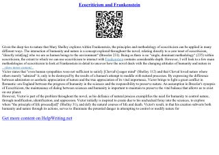 Romanticism & frankenstein | PPT