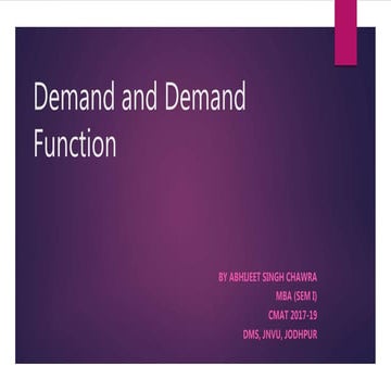 Demand function | PPTX | Business | Business and Finance
