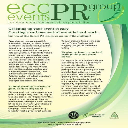 Eco Events Pr Group Brochure1 | PDF
