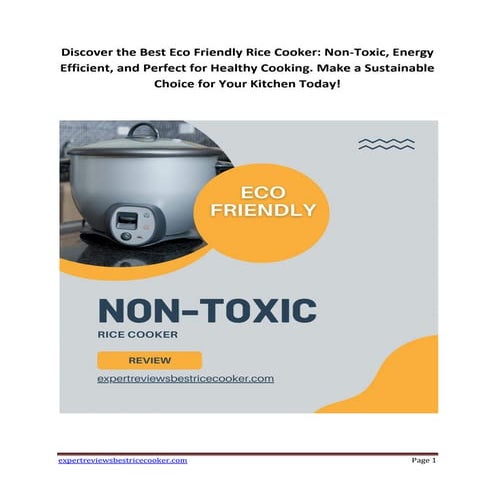 Discover the Best Eco Friendly Rice Cooker | PDF