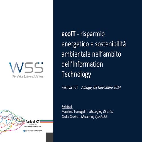 ecoIT: risparmio energetico e sostenibilità ambientale nell’ambito dell ...