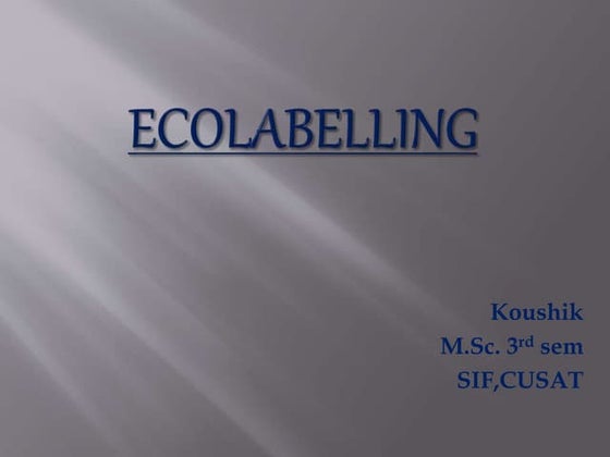 Ecolabelling | PPT