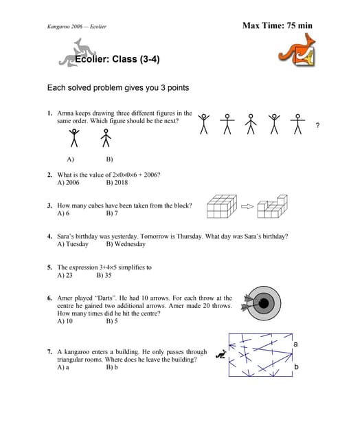 Ecolier 07 | PDF | Games and Puzzles | Hobbies & Interests