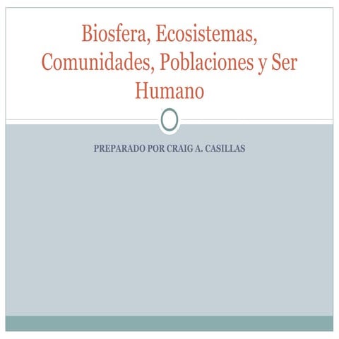 Biosfera, Ecologia y Biodiversidad de Puerto Rico | PPT
