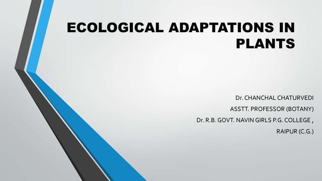 ECOLOGICAL ADAPTATION IN PLANTS.pptx ggg | PPTX ECOLOGICAL ADAPTATION IN PLANTS.pptx ggg | PPTX