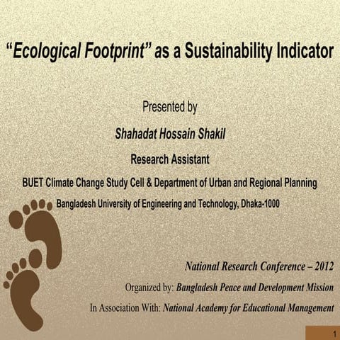 Ecological Footprint as a Sustainability Indicator | PPT