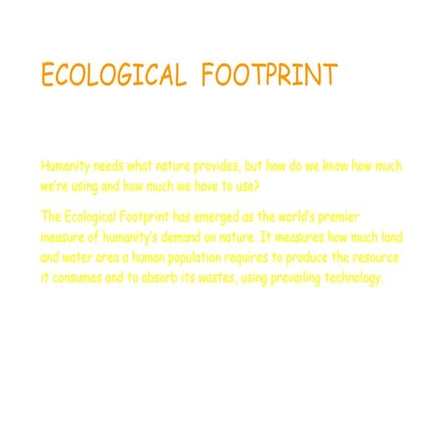 Ecological footprint, | PPTX