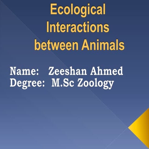 Ecological interactions between animals | PDF