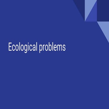 Ecological Problems Ppt